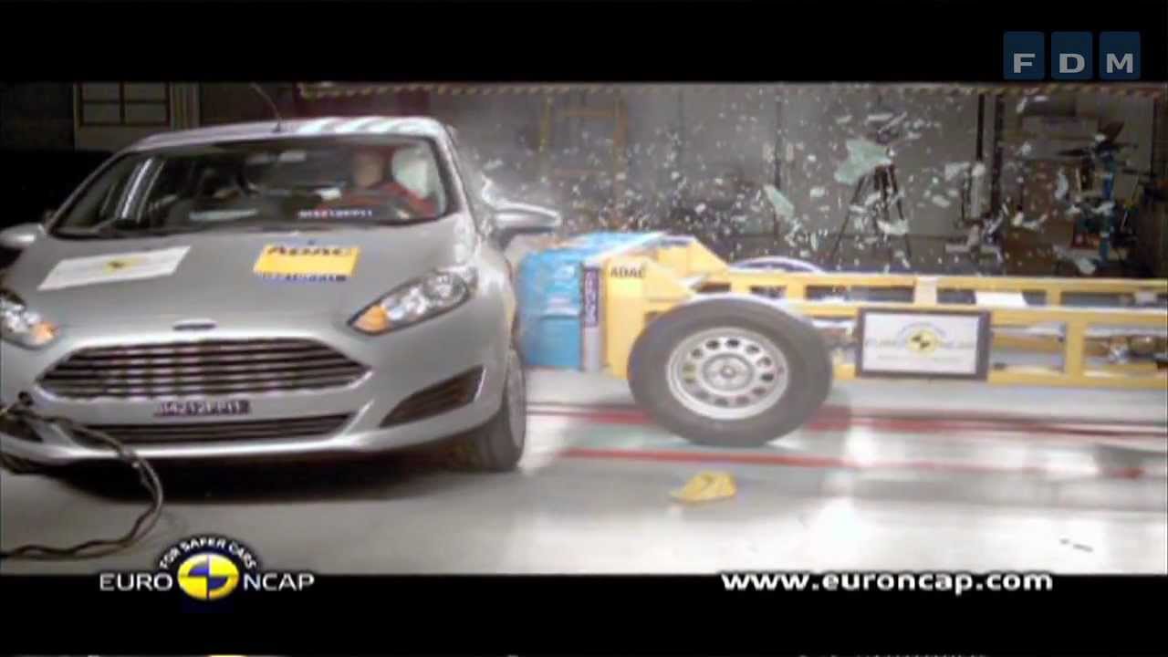 Crashtest af Ford Fiesta med resultat på 5 stjerner - Euro NCAP - YouTube