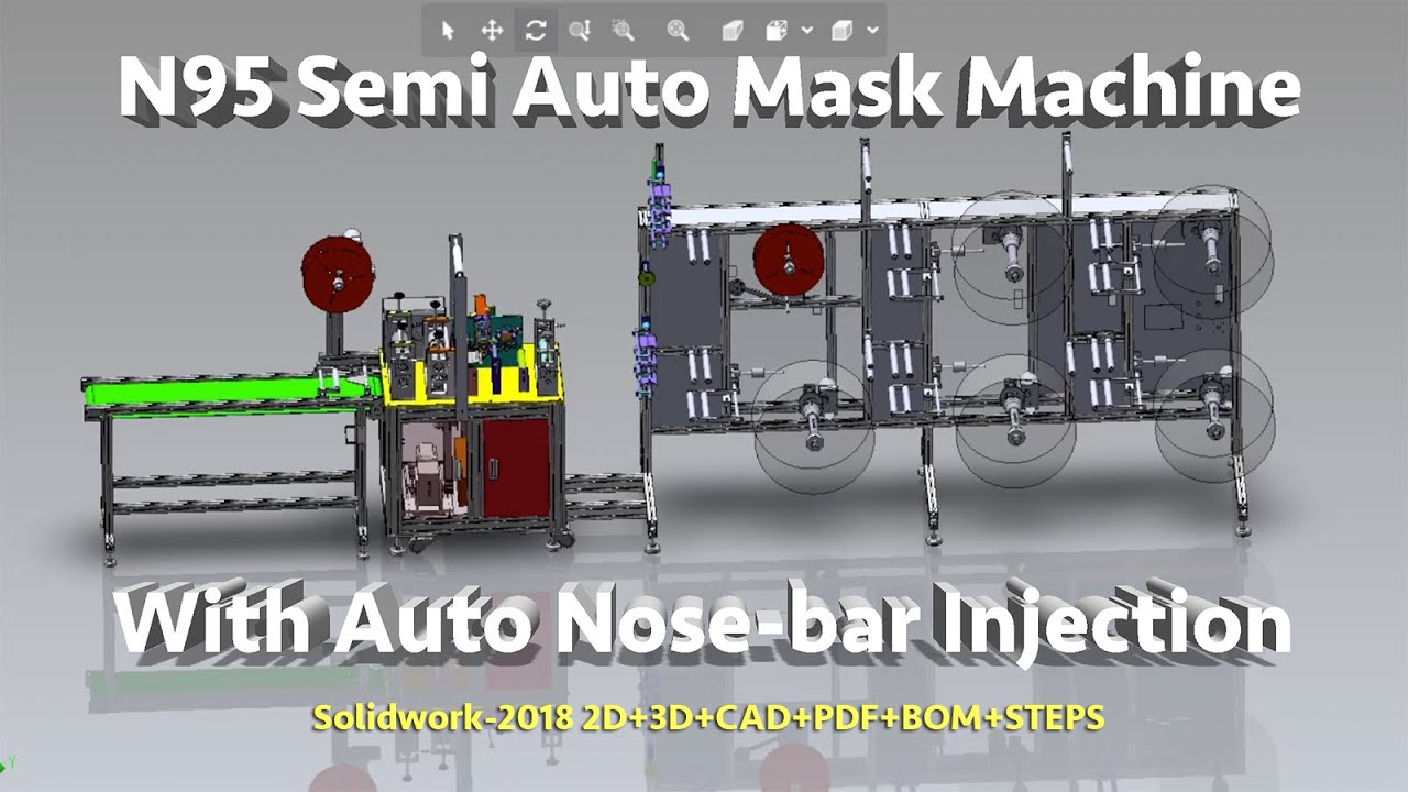 Semi Auto N95 mask making Machine With nose bar injection - YouTube