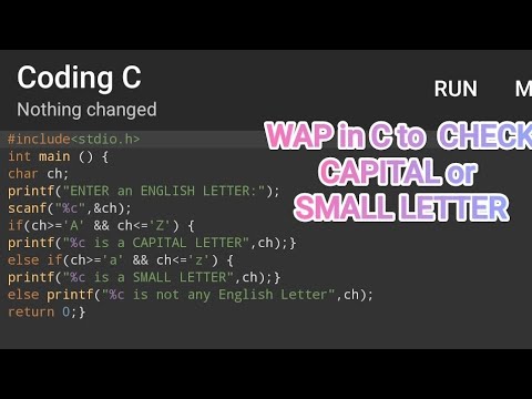 write a program in C to check capital or small letter।। check capital ...