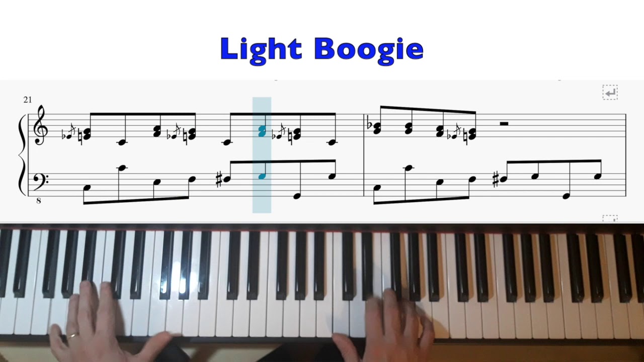 Light Boogie - using C blues scale - with score - YouTube
