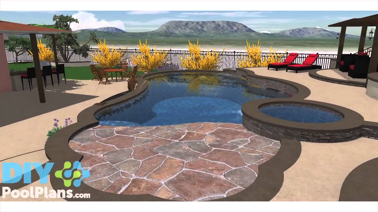 Swimming Pool and Spa Built into Hill - YouTube