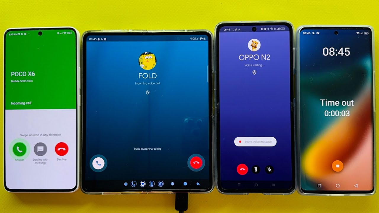 Incoming Call +Google Meet + Timer | Poco X6/Samsung Z Fold3/OPPO Find ...