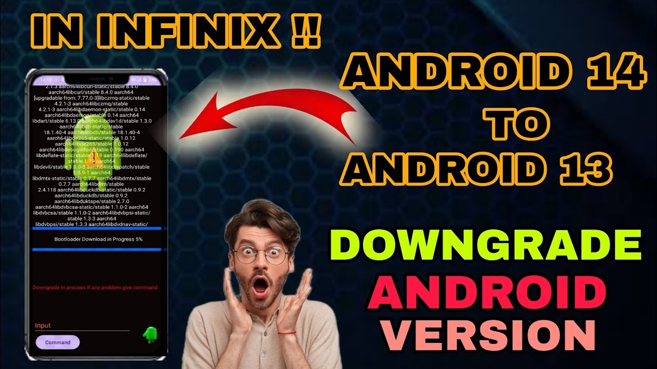 How to downgrade android 14 to 13 in infinix II infinix main android 14 ...