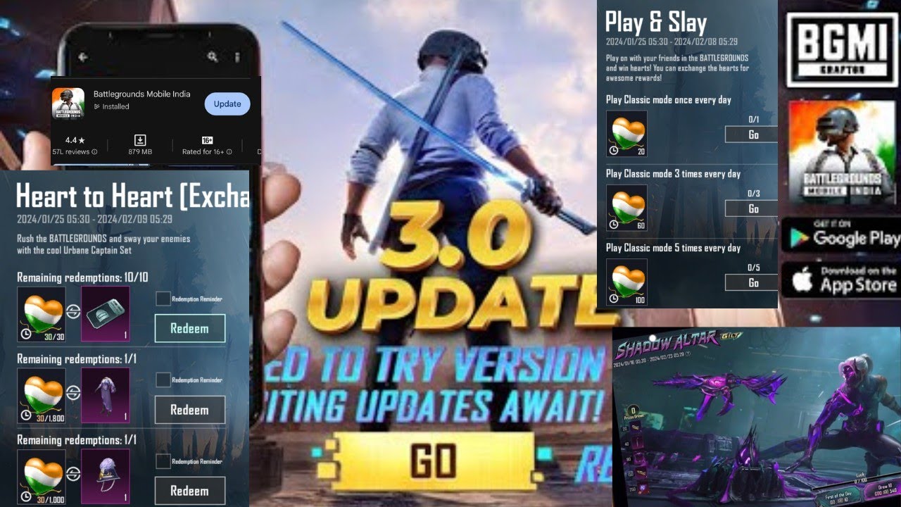 BGMI 3.0 UPDATE ALL NEW EVENTS | UPGRADE M416 SKIN | REPUBLIC DAY EVENT ...