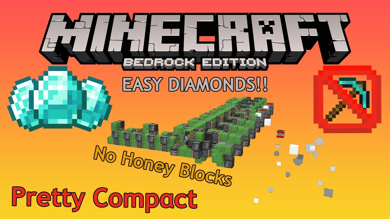 Minecraft Bedrock Edition semi automatic mining machine - YouTube