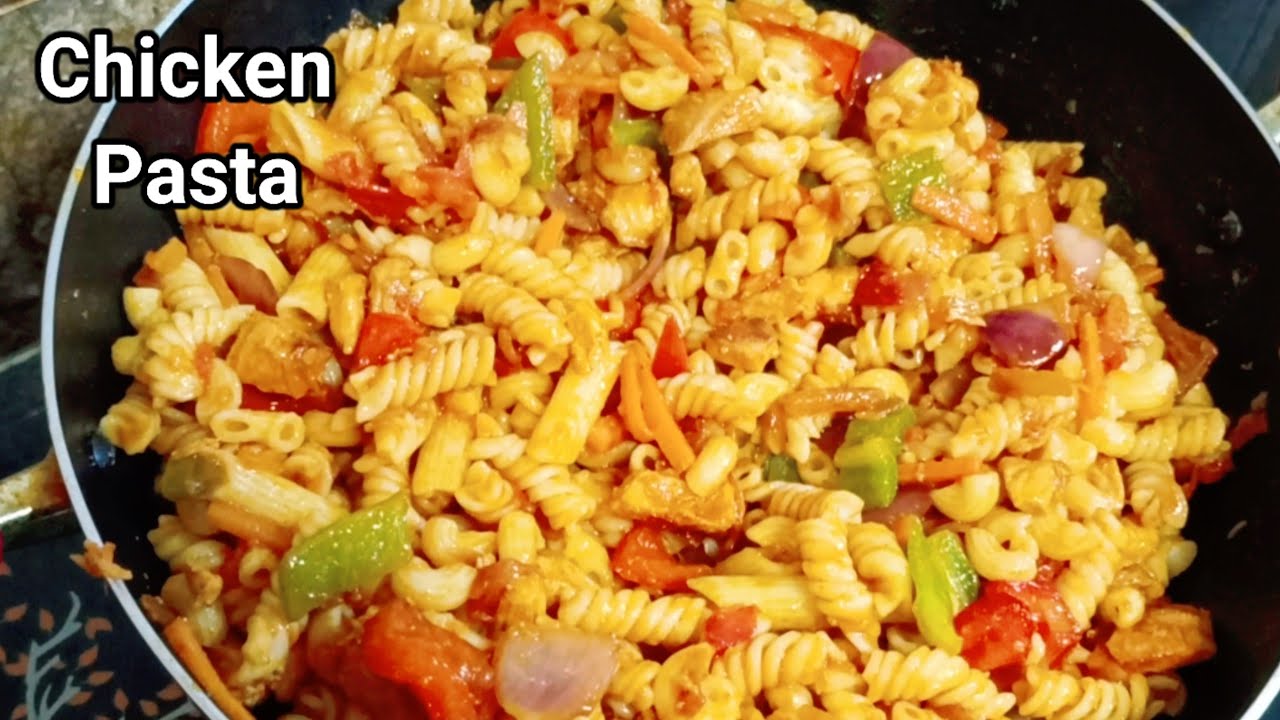 Indian Style Chicken Pasta/Red Sauce Pasta/Desi Style Pasta Recipe by ...