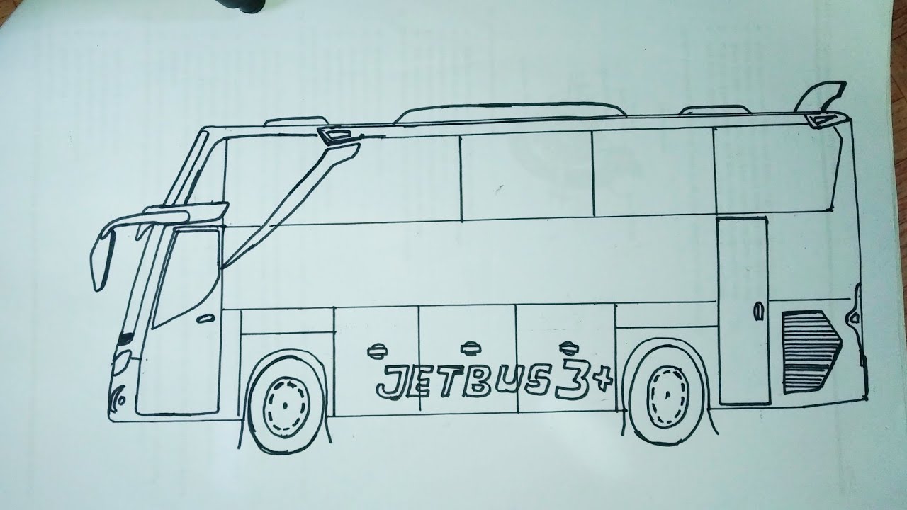 Cara mudah menggambar Jetbus3+ | Tutorial menggambar - YouTube