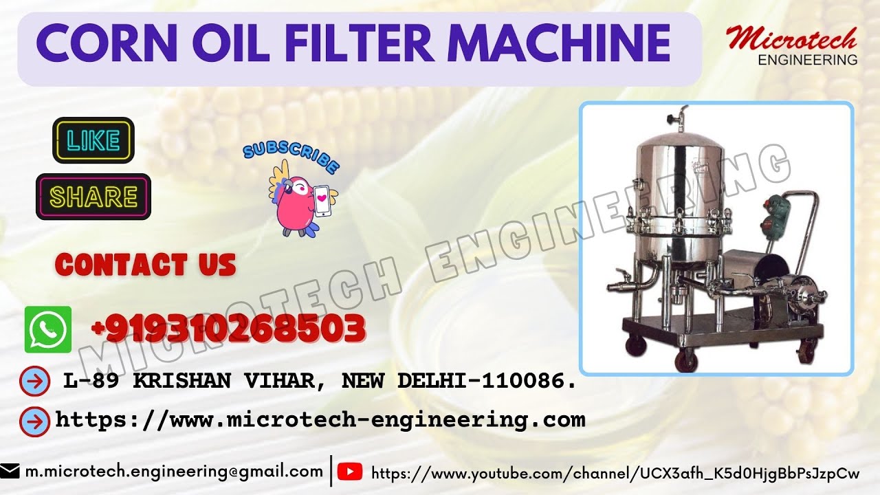 CORN OIL FILTER MACHINE - YouTube