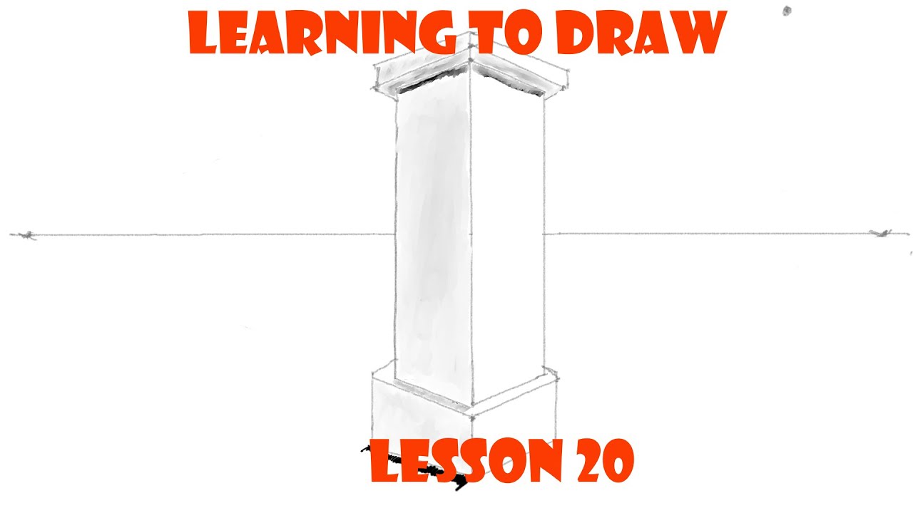 Learning To Draw: A tower in a two-point perspective (Lesson20) - YouTube