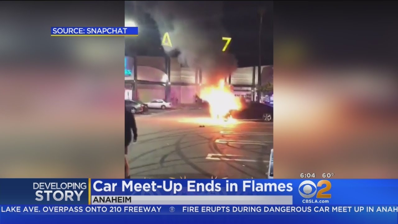 Car Meet-Up Ends In Flames - YouTube