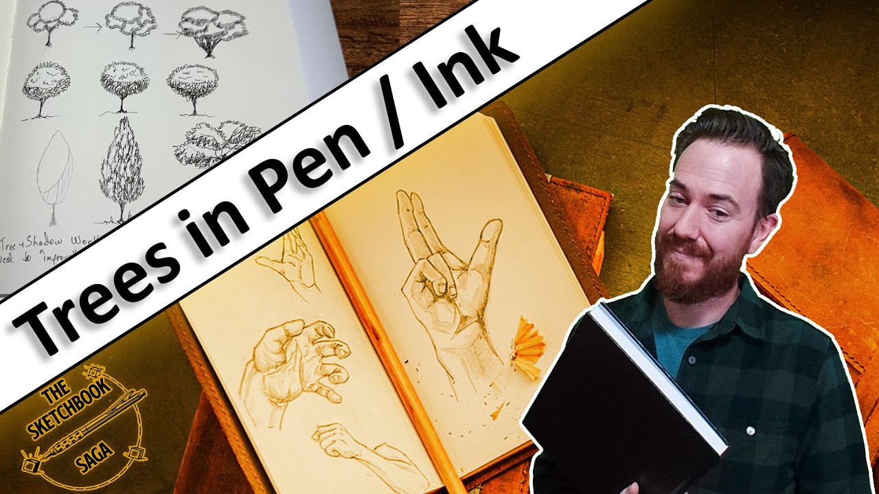 Happy Trees - Pen and Ink Practice - YouTube