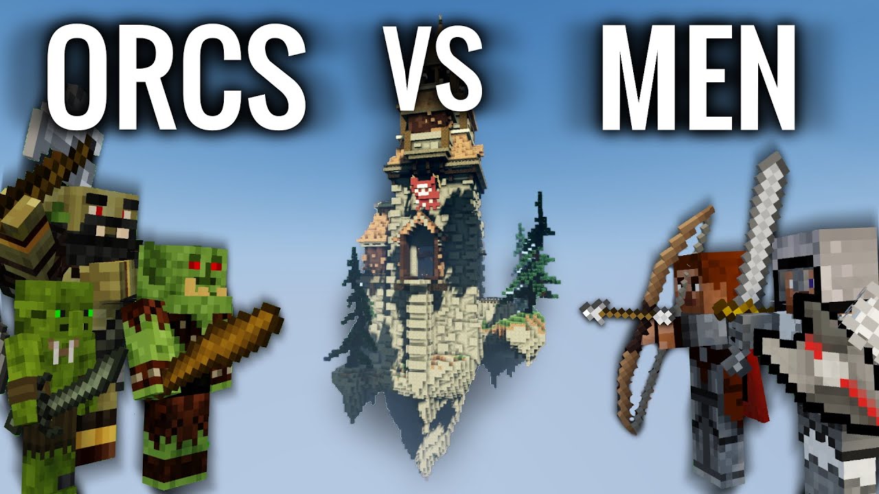 Minecraft - ORCS VS MEN | Fantasy Battle - YouTube