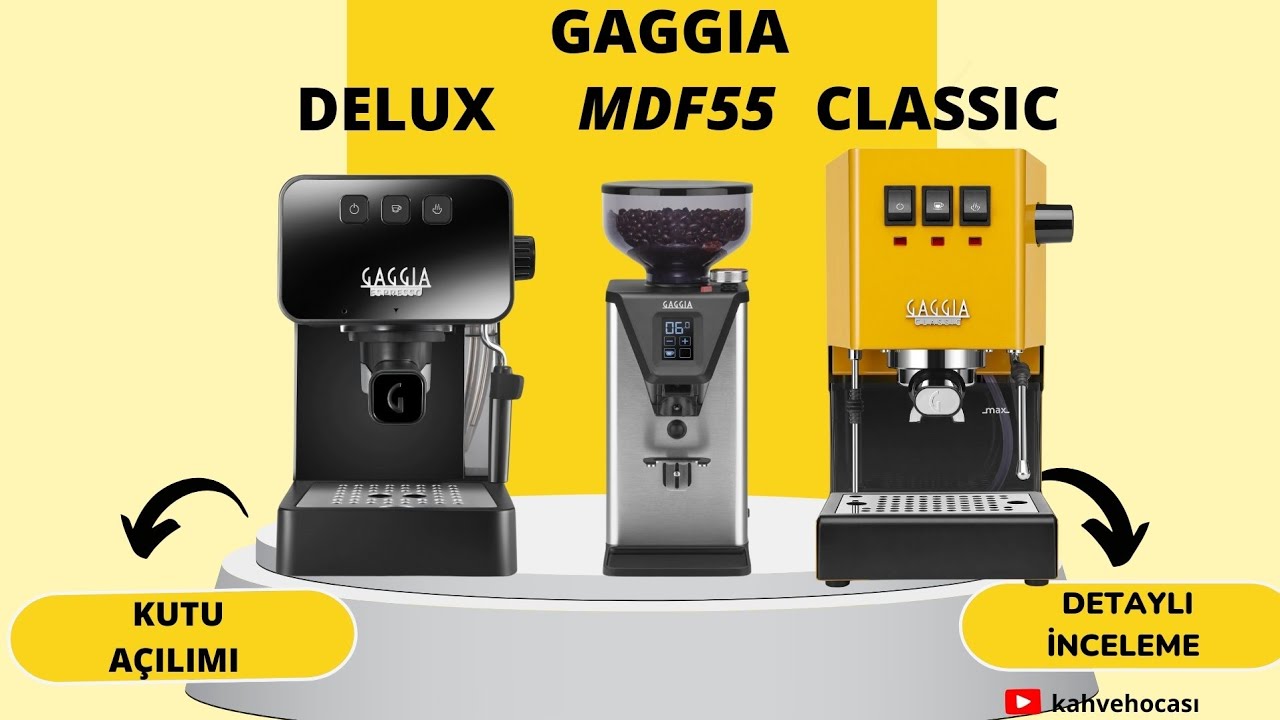 Gaggia Milano Classic, Espresso Delux ve MDF55 inceleme videosu - YouTube