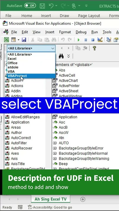 Add and show description for UDF in Excel - YouTube