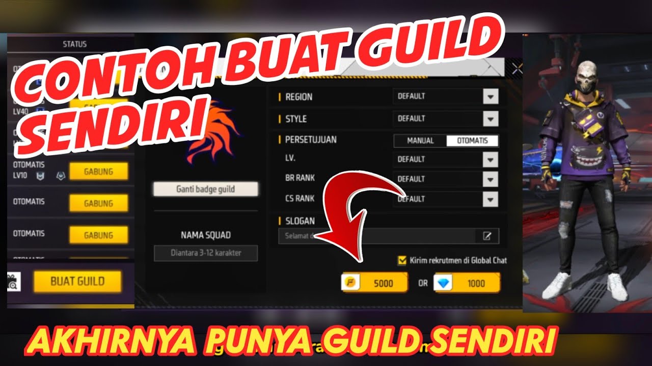 TUTORIAL CARA BUAT GUILD SENDIRI+CONTOH NYA I GUILD FF TERBARU - YouTube