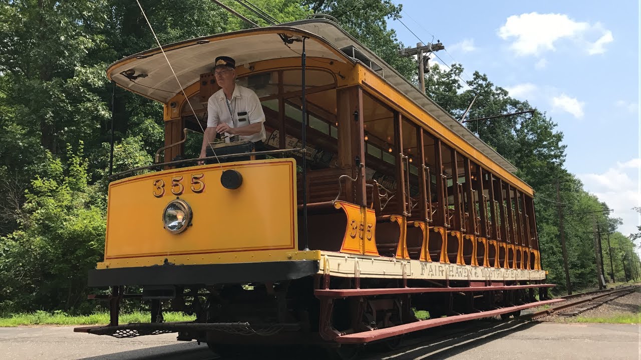 Connecticut Trolley Museum HD 60fps: ConnCo Open Car 355 @ Borrup Road ...