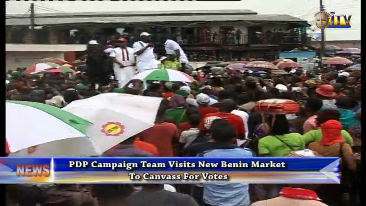 PDP Campaign Team Visits New Benin Market To Canvass For Votes - YouTube