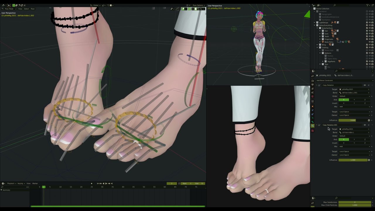 Blender Character Foot Rig: Tailey Fang - YouTube