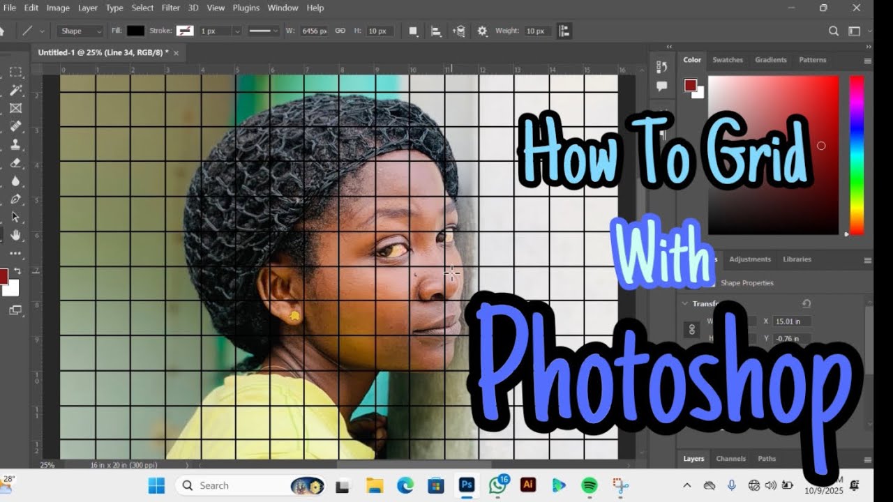 How to Make Grid Lines in Photoshop | Step-by-Step Tutorial - YouTube