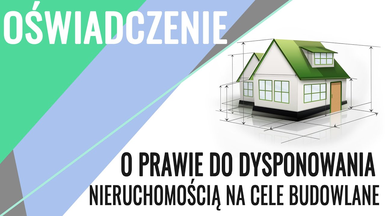 OŚWIADCZENIE O POSIADANYM PRAWIE DO DYSPONOWANIA NIERUCHOMOŚCIĄ NA CELE ...