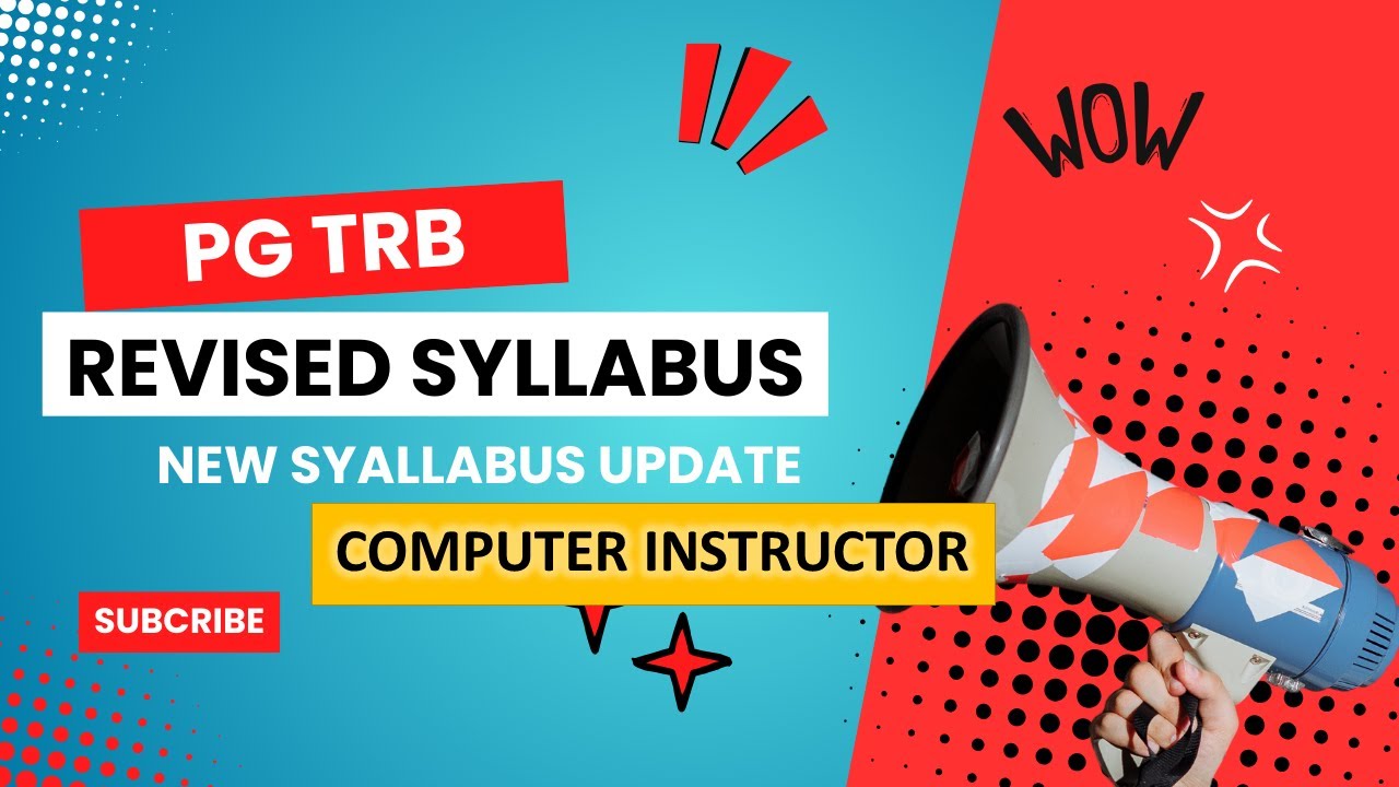 SYLLABUS UPDATE 2024 PG TRB Computer instructor Computer Science | PG TRB CS - YouTube