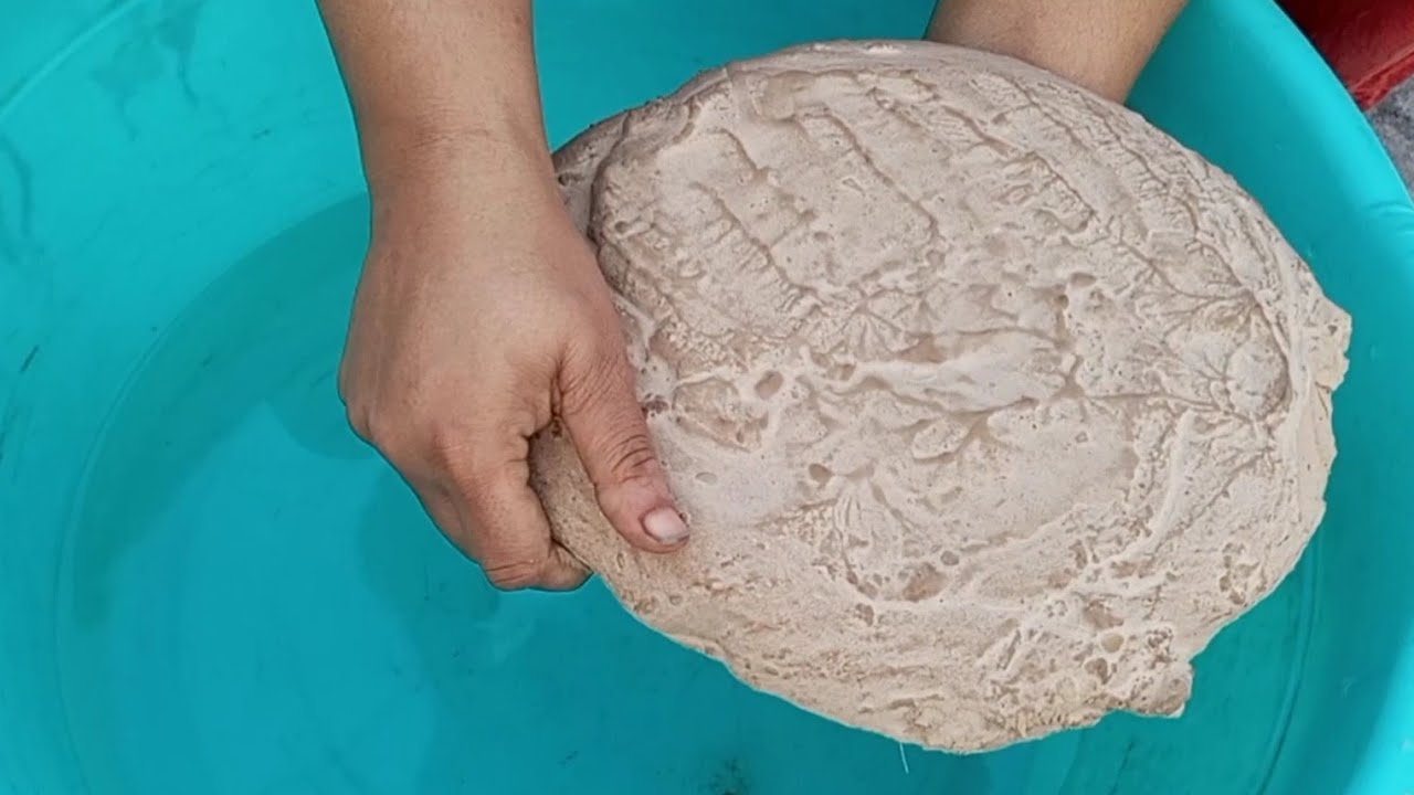 Big slabs of pure mud texture water crumbling - YouTube