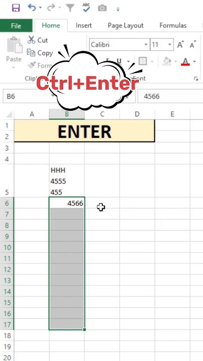 Mastering the Use of Enter in Excel: Enter, Shift+Enter, Alt+Enter, and Ctrl+Enter! #Shorts ...