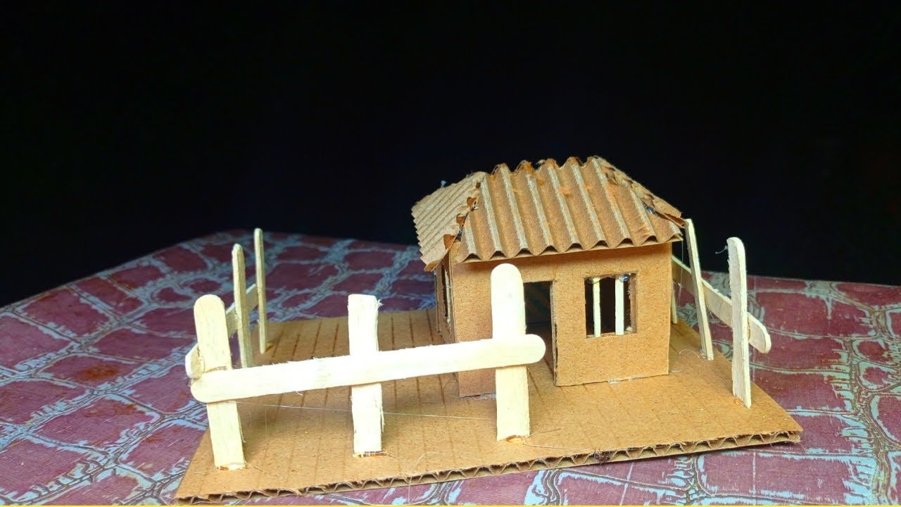 DIY Village House & Fence Using Cardboard | Miniature Craft Project ...
