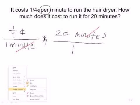 Excel 2010 Business Math 24: Cancelling Units in Fractions - YouTube