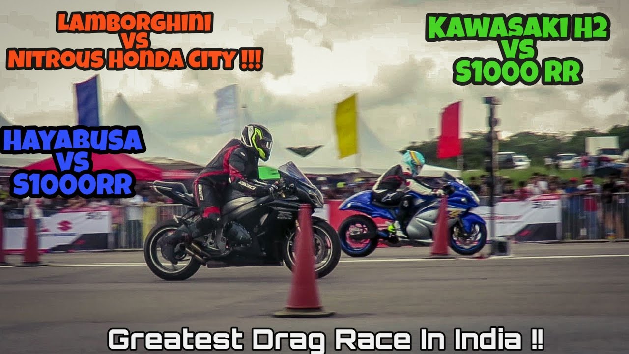 *UNBELIEVABLE* | Greatest drag race in India | Superbikes and Supercars ...