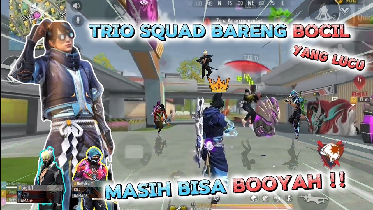 Main Sam Bocil Masih Bisa Booyah !! Trio Squad Bareng Bocil FF Yang ...