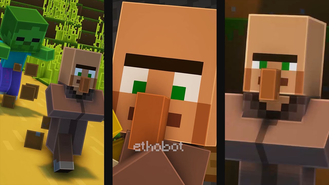 Best of Ethobot VILLAGER EDITION - Minecraft Shorts Compilation - YouTube