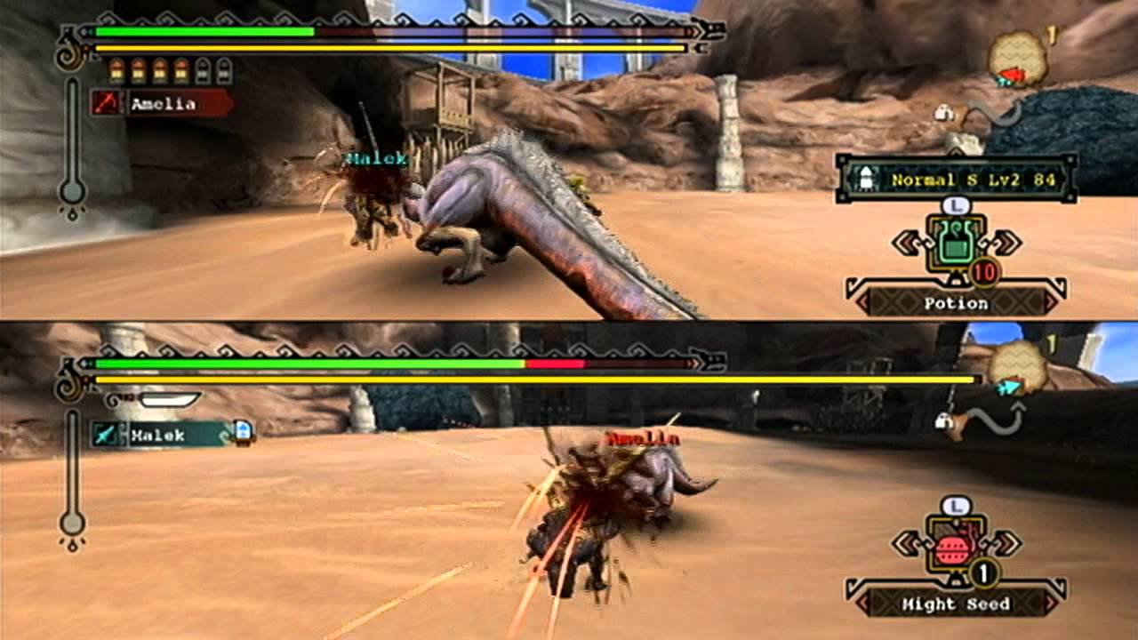 Monster Hunter Tri Arena splitscreen pt. 2 - YouTube