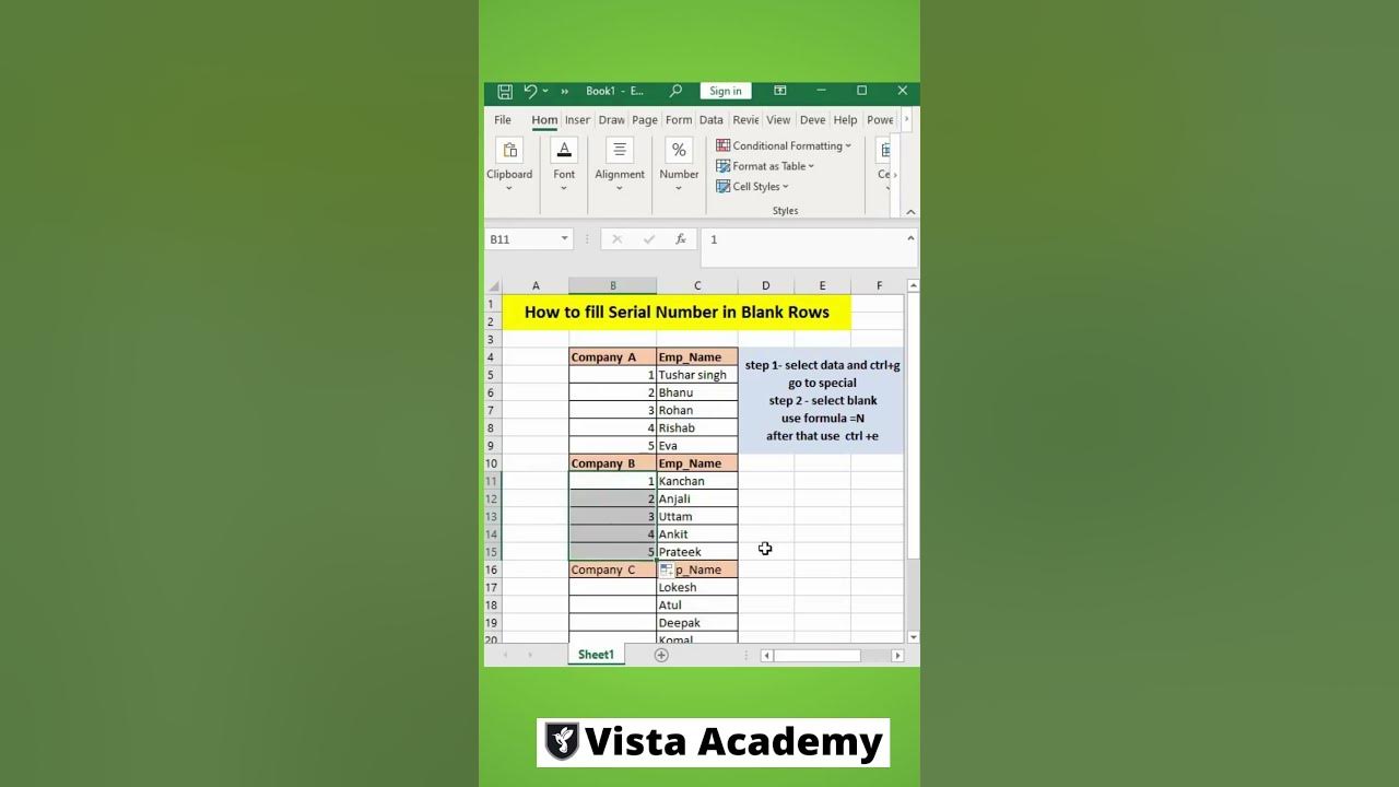 Fill Blanks rows in excel. #exceltech #excelspreadsheettips #excelsolutions - YouTube