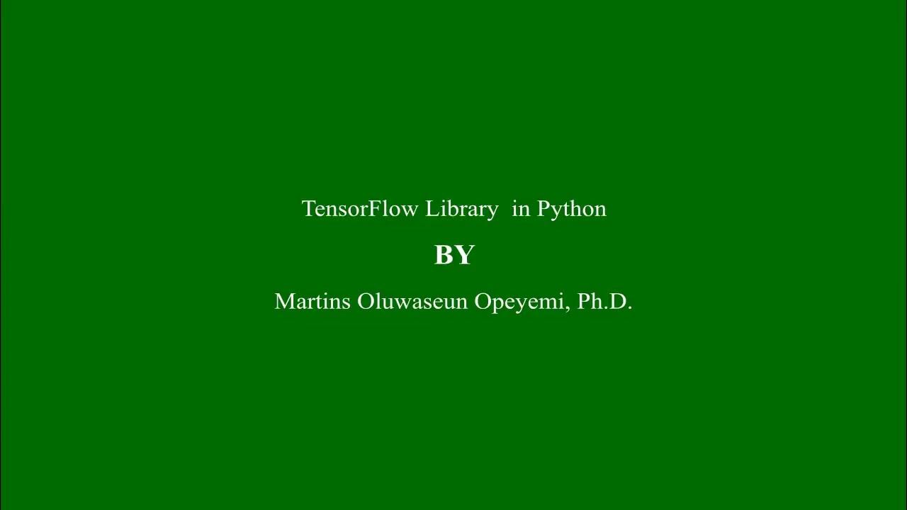 Tensor Flow Python - YouTube