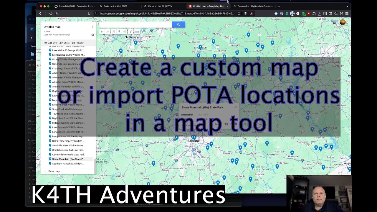 POTA locations to json/kml for map import - YouTube