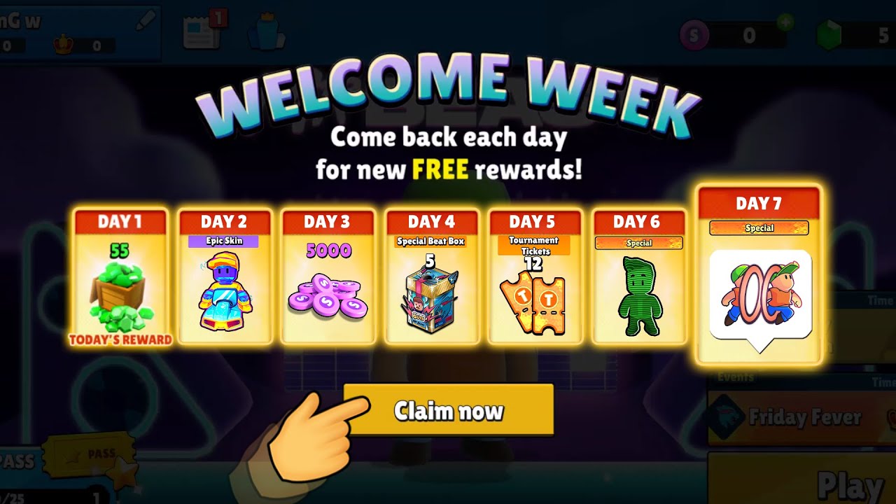 7 DAY REWARDS | STUMBLE GUYS - YouTube