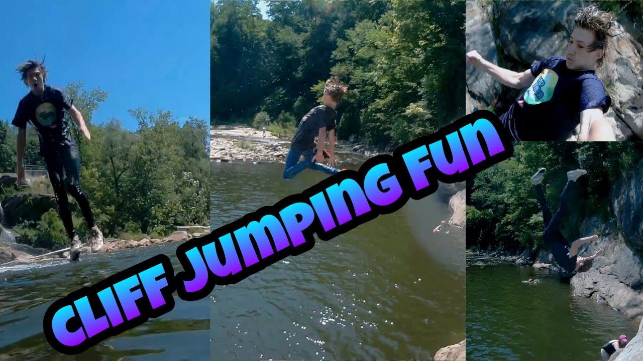Cliff jumping fun!!!!!! - YouTube