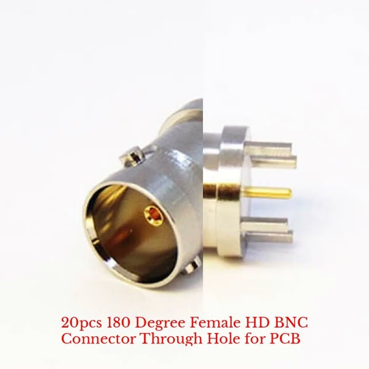 20pcs 180 Degree Female HD BNC Connector Through Hole for PCB - YouTube
