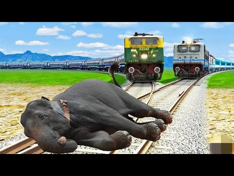 Giant ELEPHANT vs TWO TRAINS | Stops the train | BeamNG.Drive – Train ...