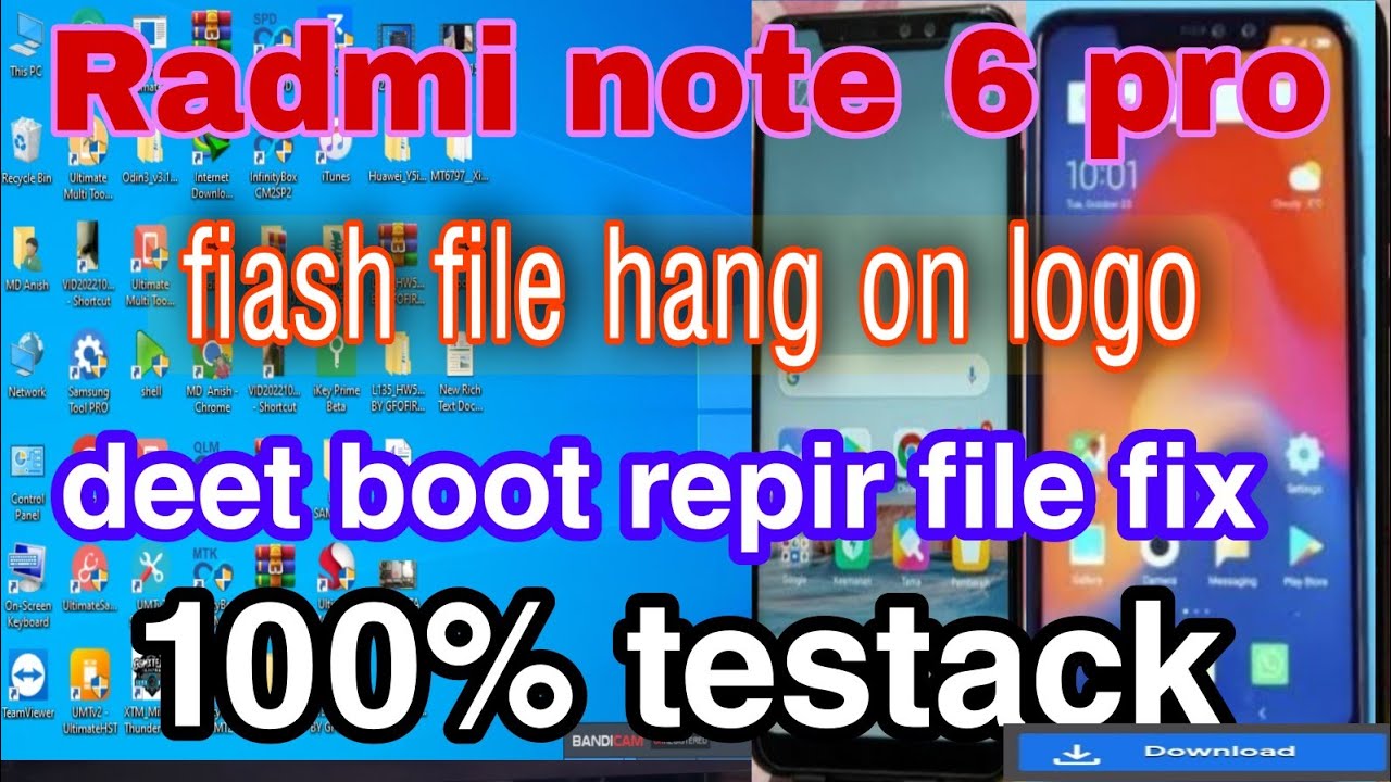 Redmi Note 6 pro flash file Hang on logo deat boot repir file fix100 ...
