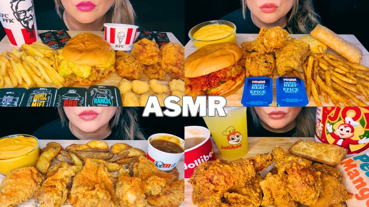 ASMR CRUNCHY FRIED CHICKEN MUKBANG | Crispy Eating Sounds | Compilation ...