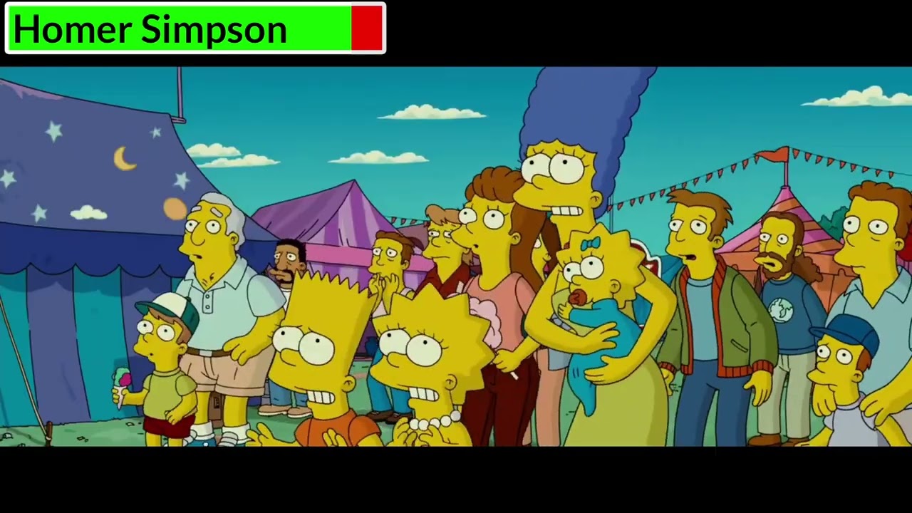 The Simpsons Movie (2007) Ball Of Death Scene with healthbars - YouTube