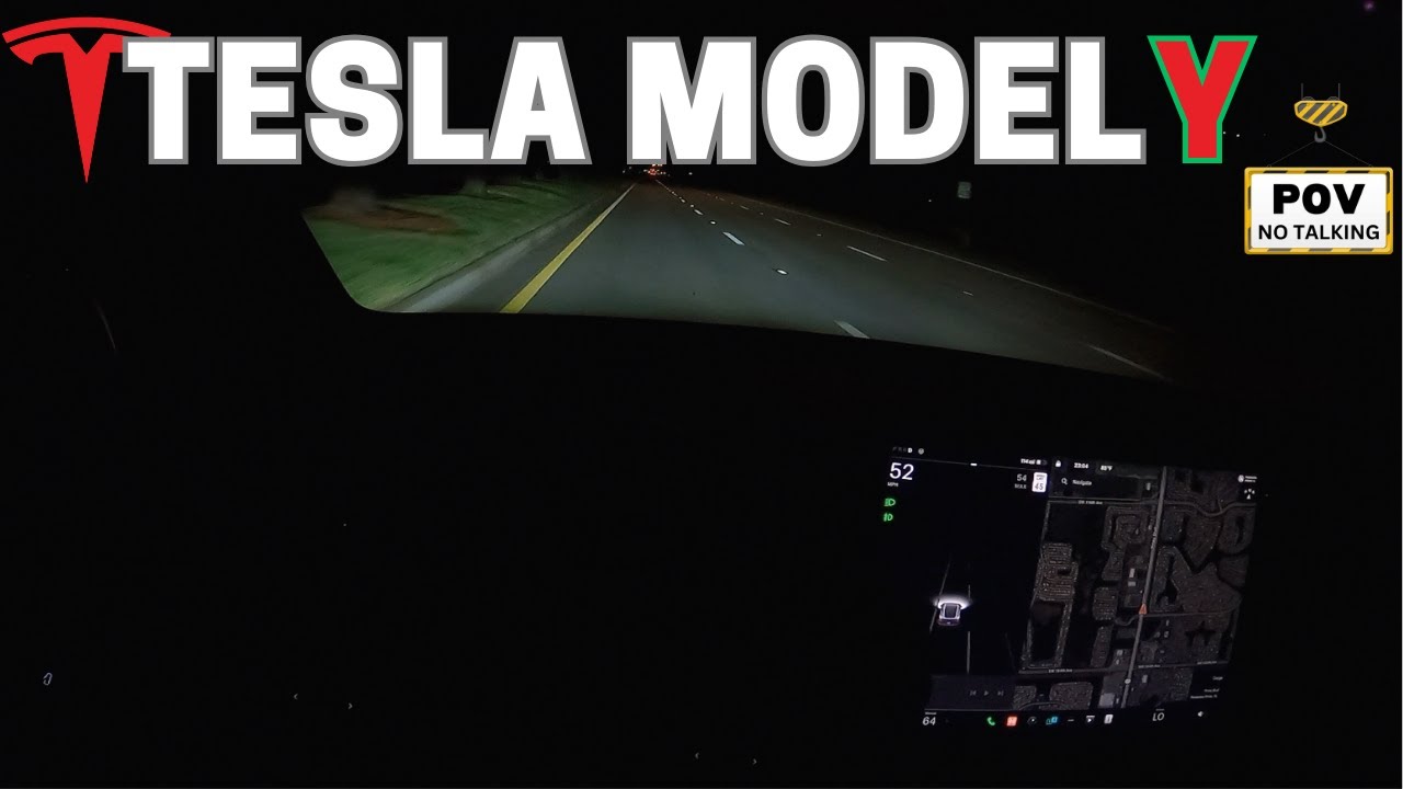 2023 Tesla Model Y Long Range - POV Night Test drive - YouTube