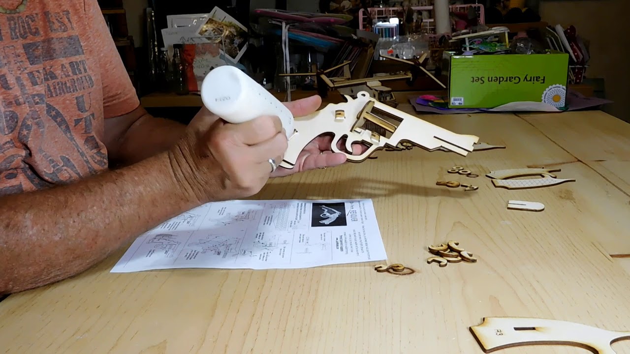 Revolver Wood Model Kit Assembly Video LazerModels - YouTube