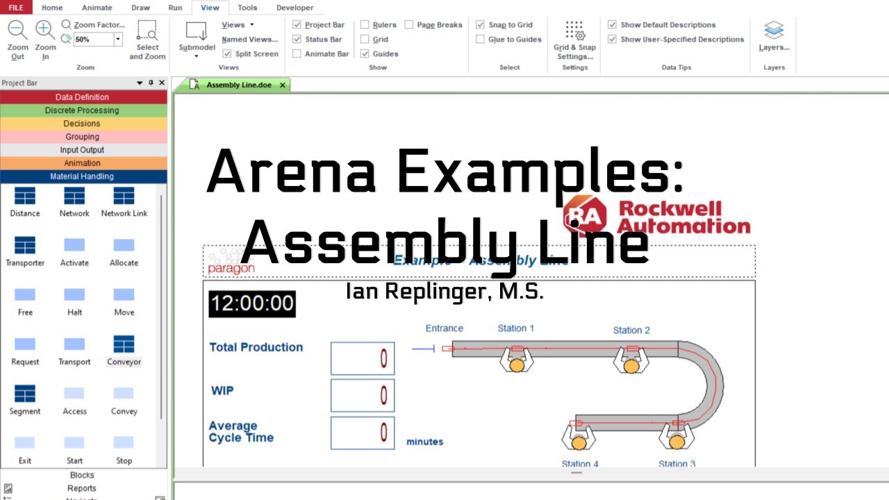 Arena Examples: Assembly Line | Stations & Conveyors - YouTube