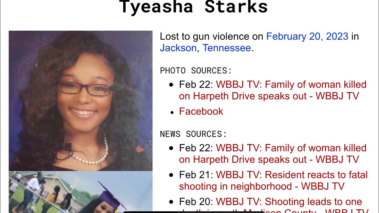 JACKSON, TN FEB 20, 2023, TYEASHA STARKS A MOM SHOT KILLED IN A ...