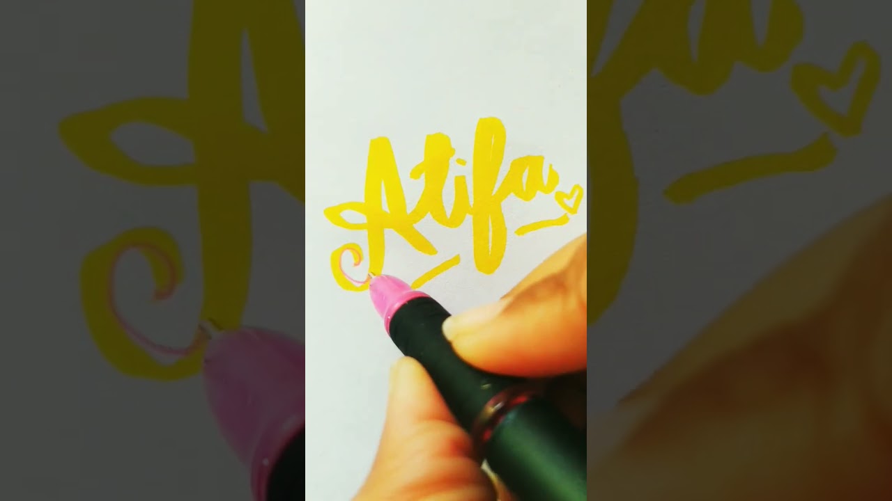 Atifa-name in cursive writing |comment ur cute name#shorts ...