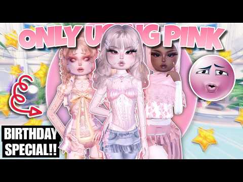 ONLY Wearing *PINK* Outfits In Dress To Impress NO MATTER The Theme!! (Roblox)
