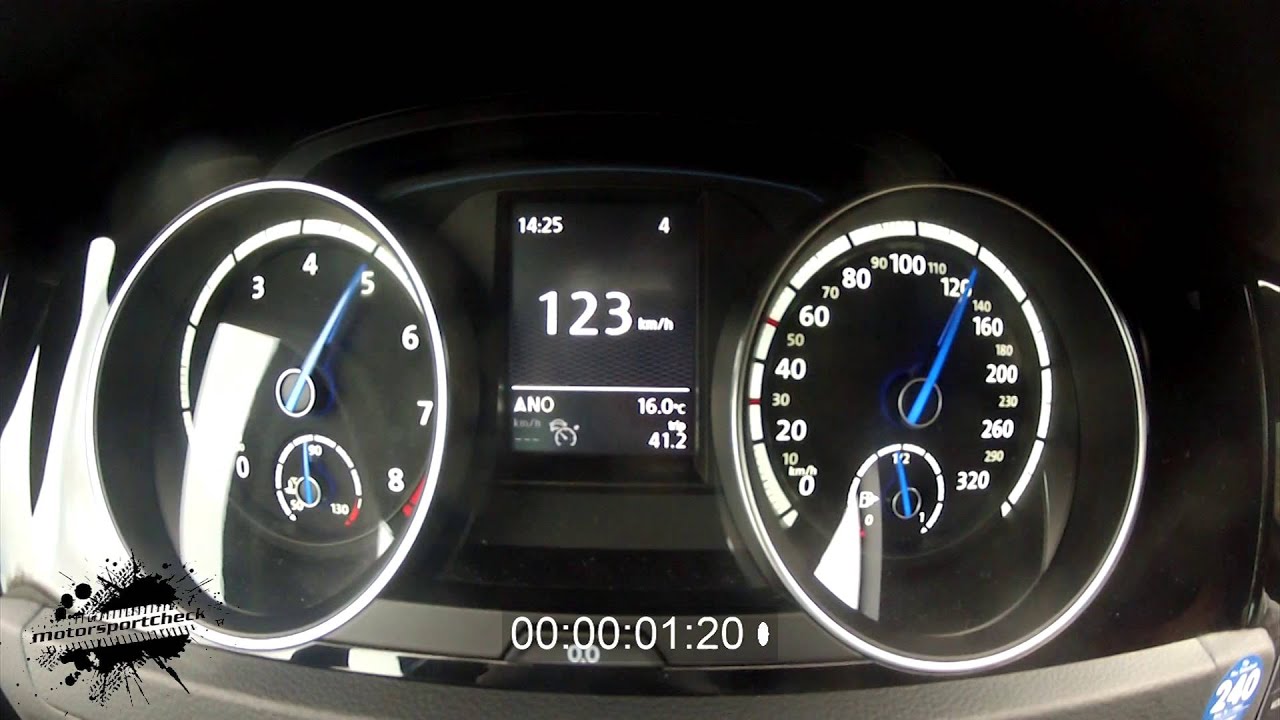 Volkswagen Golf 7 VII 7 R DSG 0-100 100-200 Topspeed exhaust sound test ...